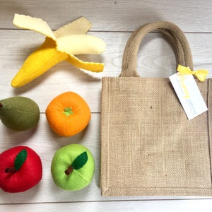Pretend Play Felt Food Fruit Collection With Mini Jute Shopping Bag - Etsy
