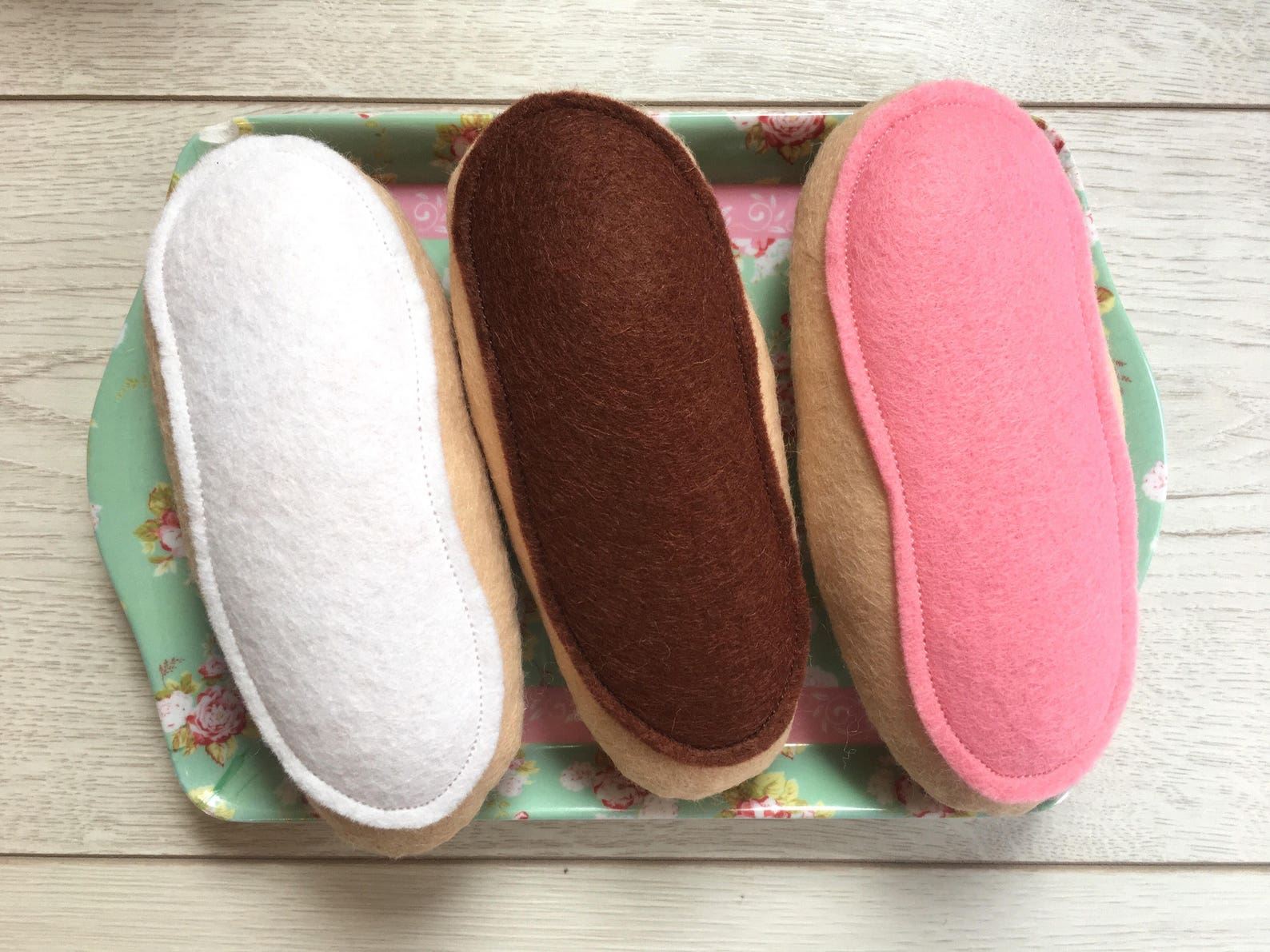 Set of Three Pretend Play Felt Food Iced Buns - Etsy