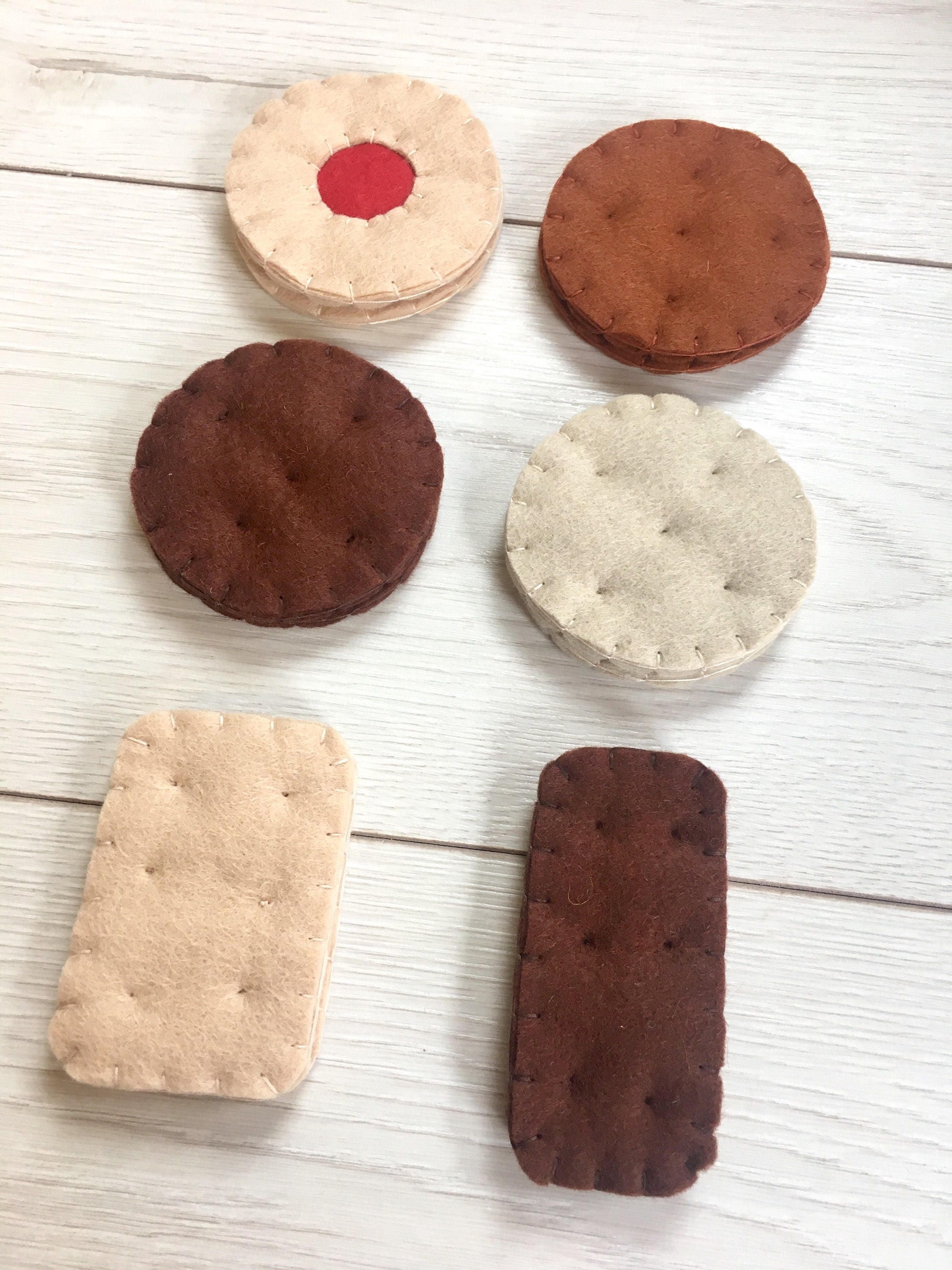 Felt Pretend Play Food Biscuit Selection With Gift Box - Etsy UK