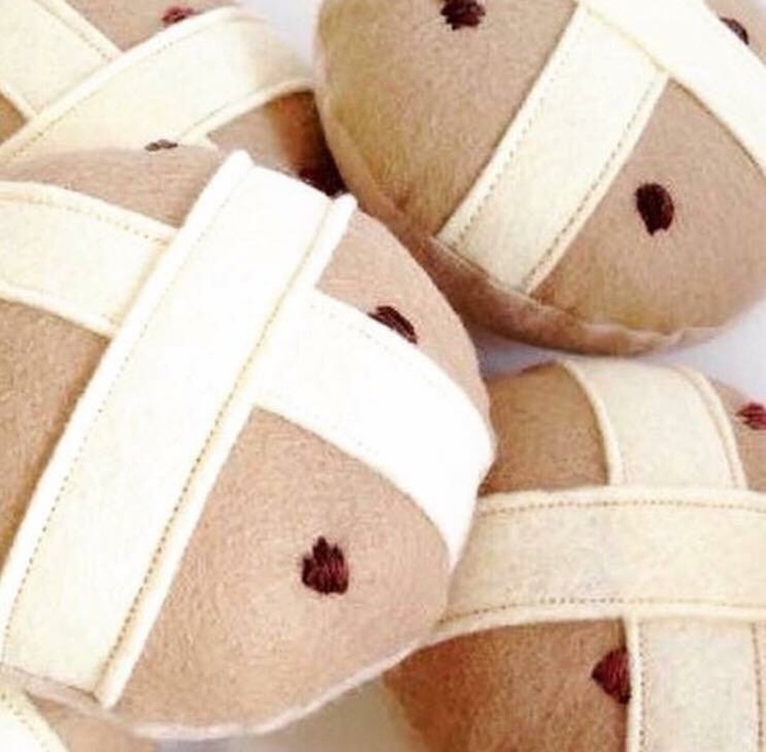 Felt Pretend Play Food Hot Cross Bun - Etsy