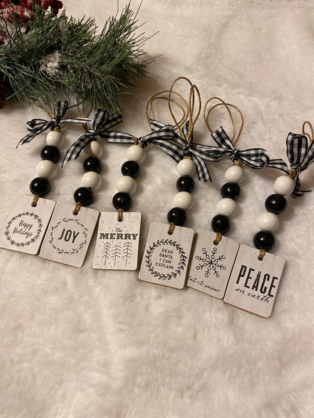 Farmhouse Tree Ornaments Christmas Tree Rae Dunn Ornaments Hang Tag ...
