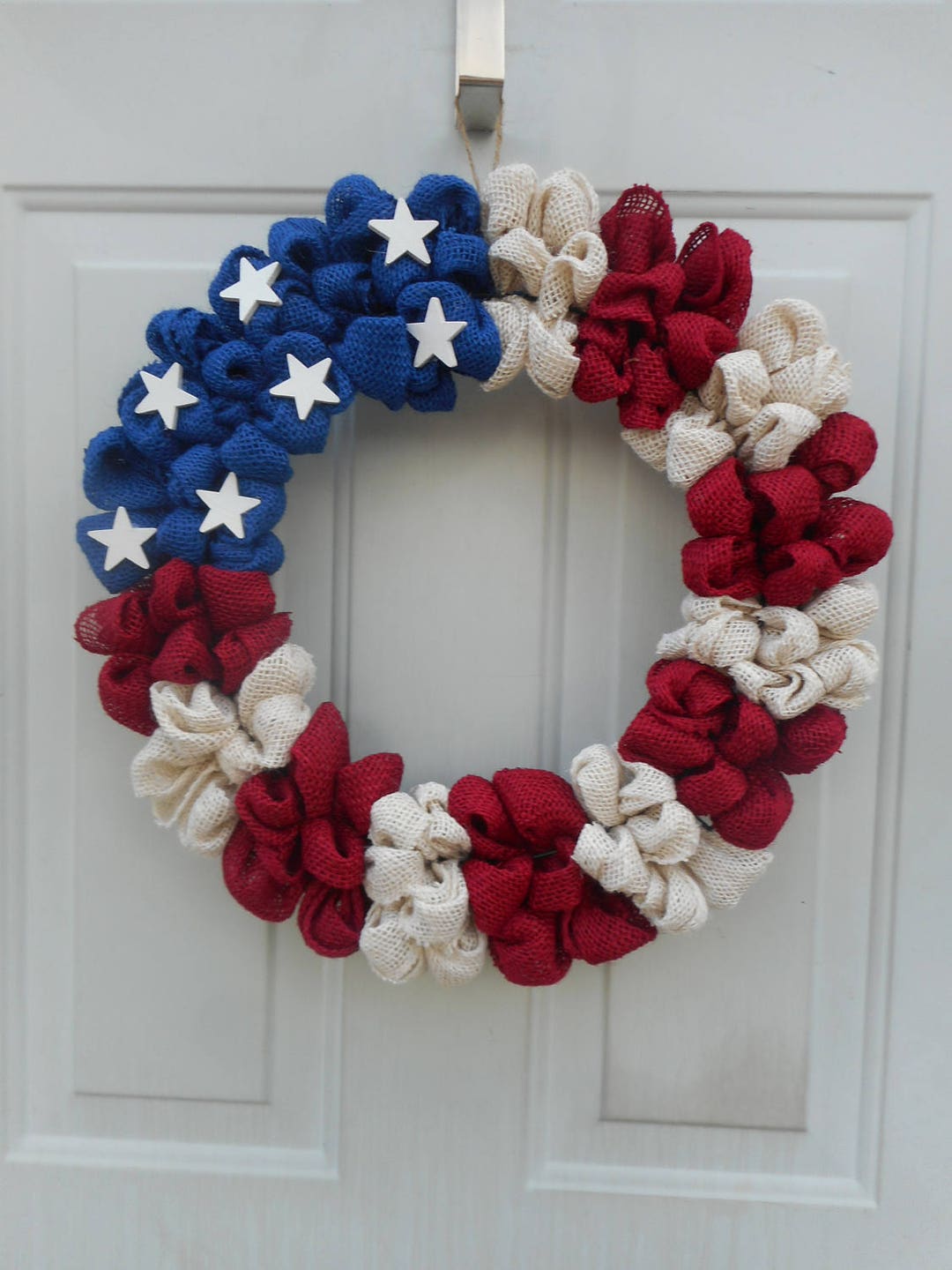 Patriotic Wreath Front Door, Flag Wreath, Stars N Stripes Patriotic ...