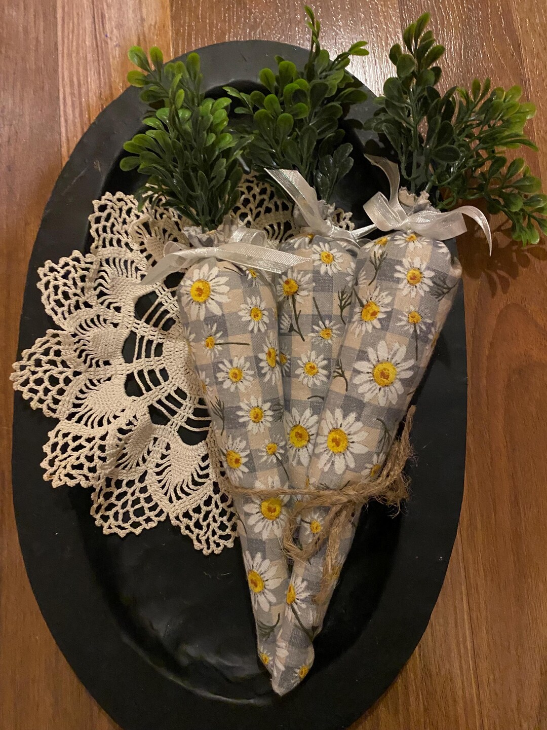 Easter Fabric Farmhouse Carrots, Grey Carrots Set of 3, Tier Tray ...