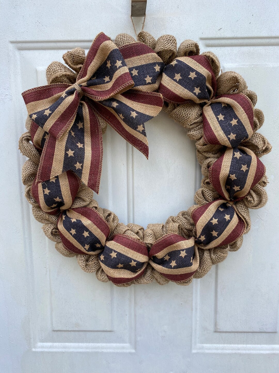 Patriotic Burlap Wreath Americana Wreath Americana Stars N Stripes ...
