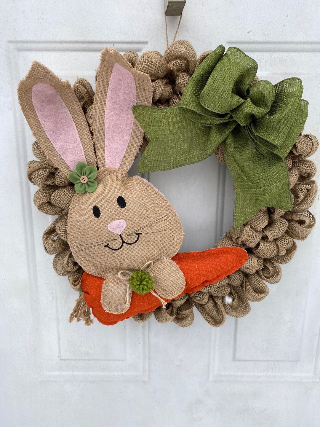 Easter Wreath Burlap Easter Wreath Easter Bunny Wreath Easter Bunny ...