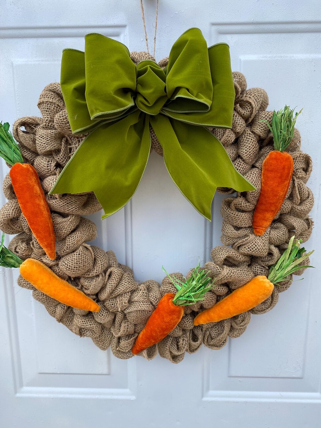 Spring Carrot Wreath Velvet Carrot Door Decor Easter Carrot Front Door ...