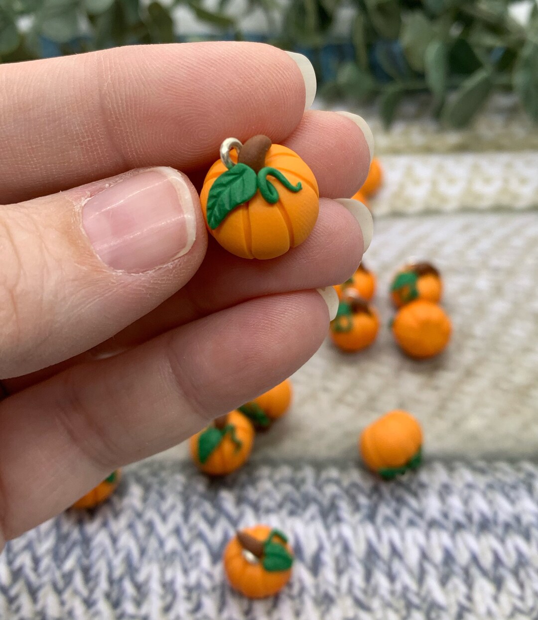 Pumpkin Beads. Halloween Thanksgiving Fall Autumn Beads. 6 Piece. - Etsy