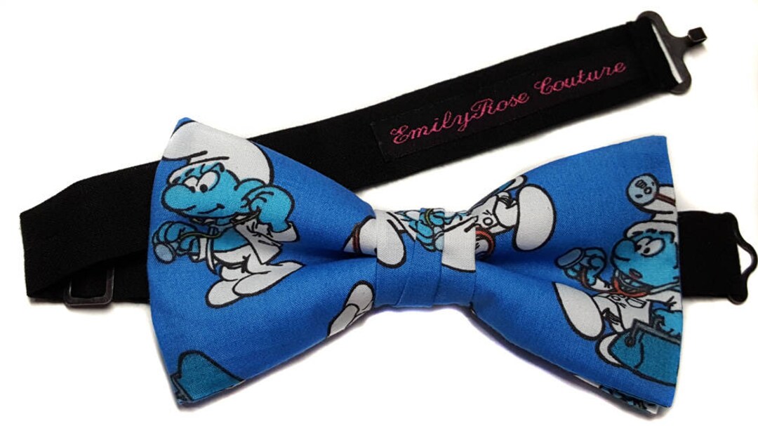 Doctor Smurf Bow Tie- Doctor Smurf Comic- Pre-tied Bow Tie- Self Tied ...