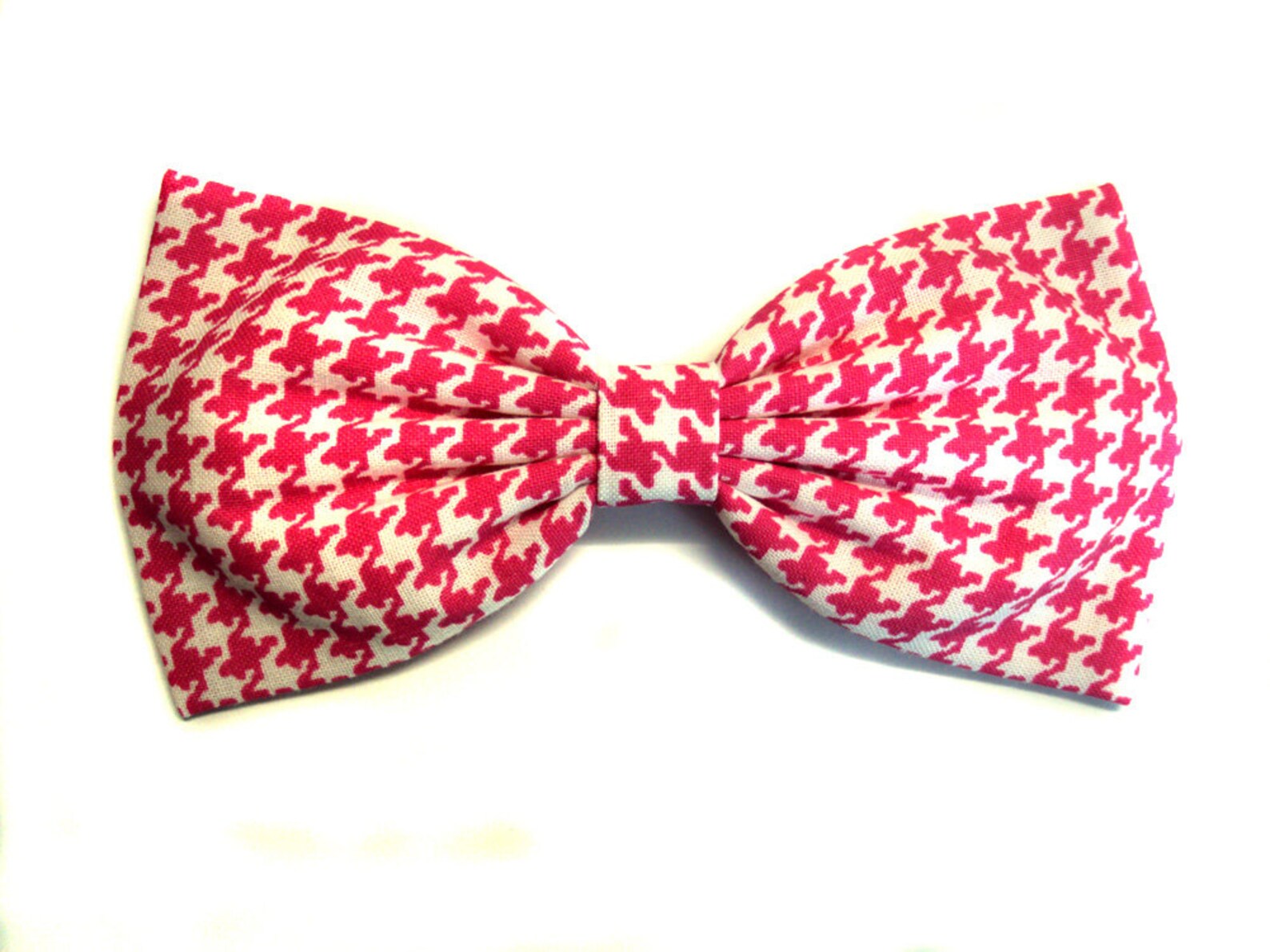 Hounds-tooth Hair Bow- Metallic Gold Houndstooth- Pink Houndstooth ...