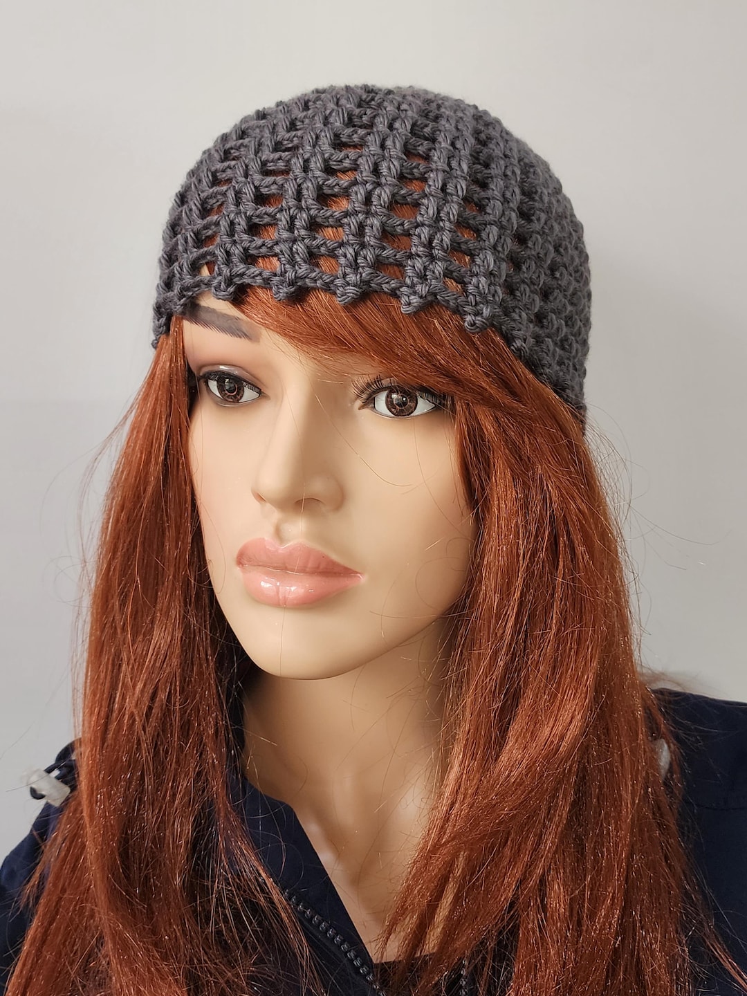 Crochet Mesh Hat- Skull Cap- Netted Mesh Beanie- Mesh Beanie- One Size ...