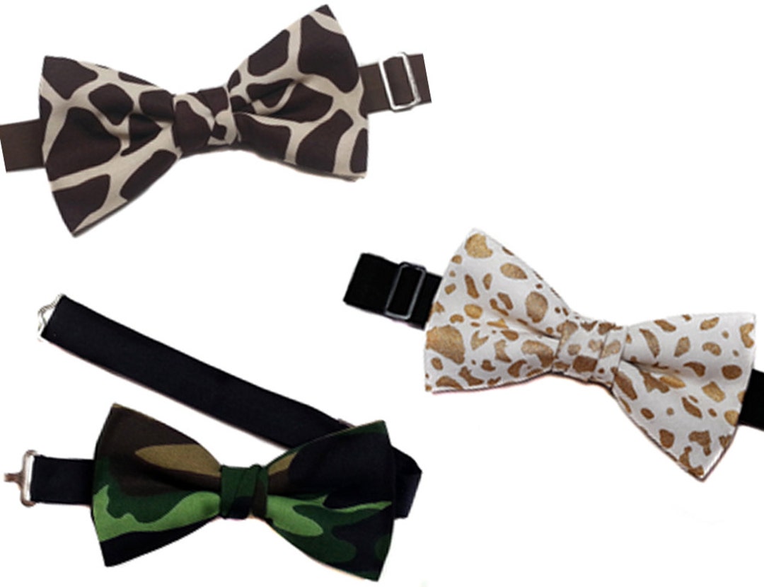 Animal Print Bow Tie- Wild African Safari Bow Tie- Camouflage- Giraffe ...