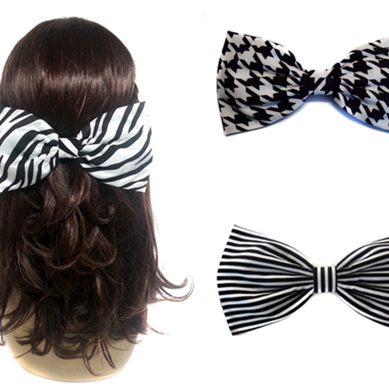Zebra Hair Bow - Etsy
