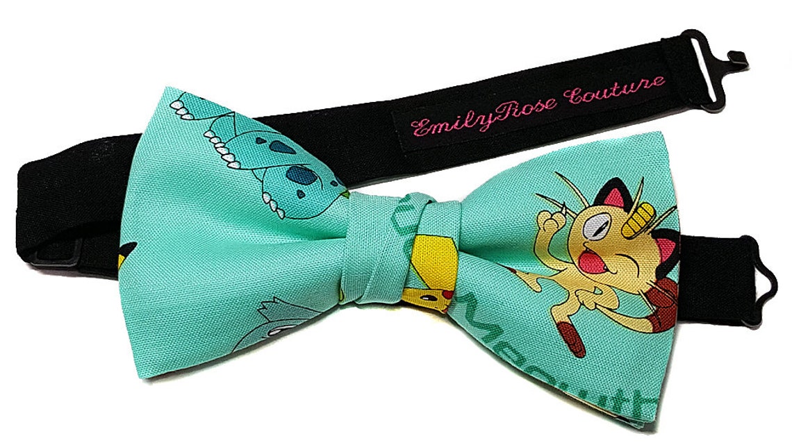 Pokemon Characters Bow Tie Pikachu Bow Tie Meowth Bow Tie | Etsy