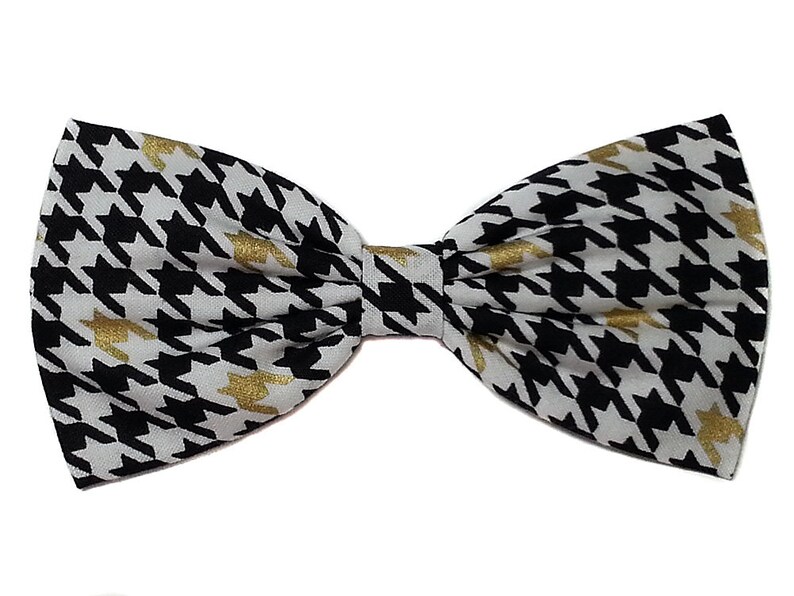 Hounds-tooth Hair Bow- Metallic Gold Houndstooth- Pink Houndstooth ...