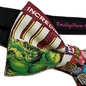 Marvel Comics Bow Tie- Superheroes Bow Tie- Captain America- Iron Man- Hulk- Pre Tied- Geeky ...