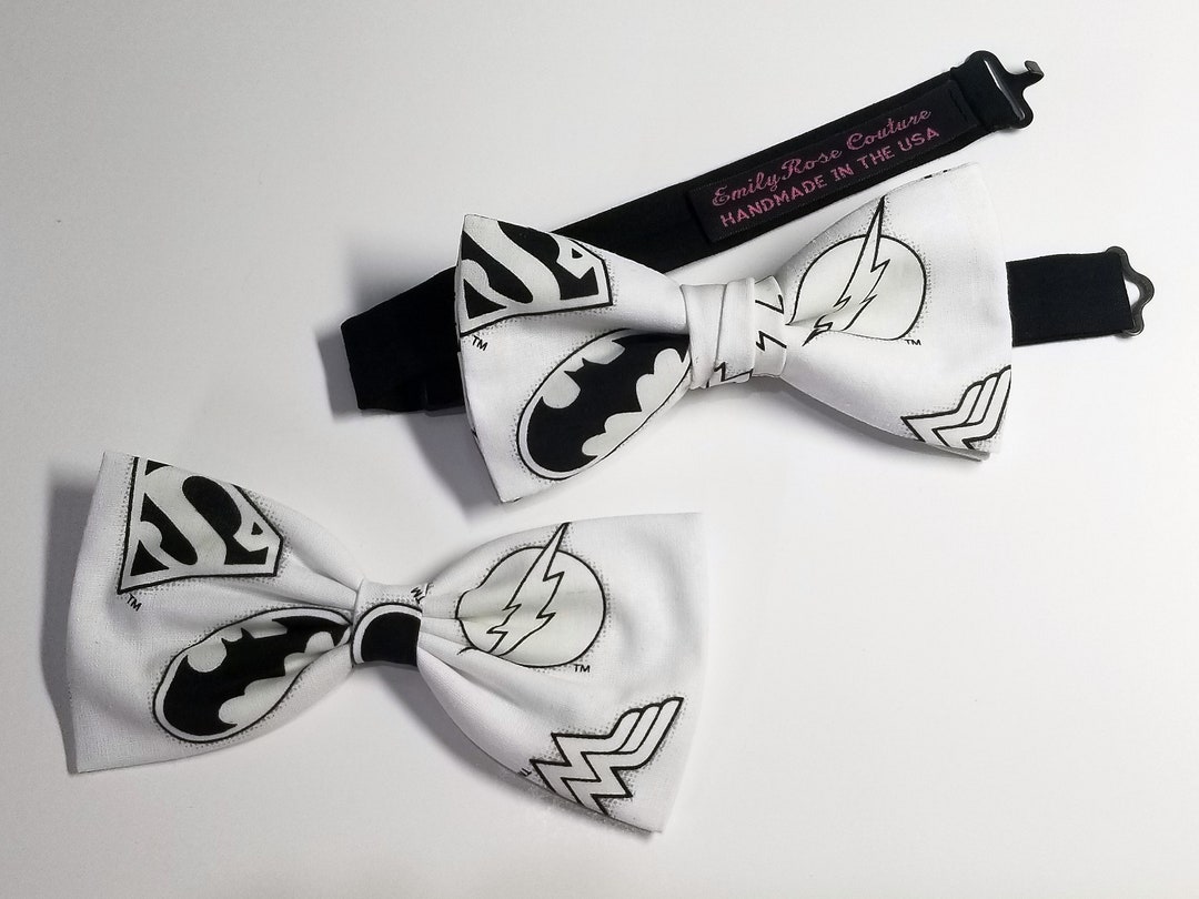 DC Comic Characters Logos Bow Tie- Glow in the Dark Bow Tie- Pre Tied ...