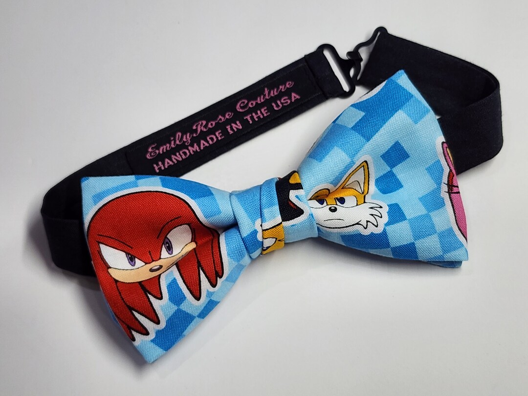 Sonic the Hedgehog Bow Tie- Knuckle Bow Tie- Pre-tied- Self Tied Look ...