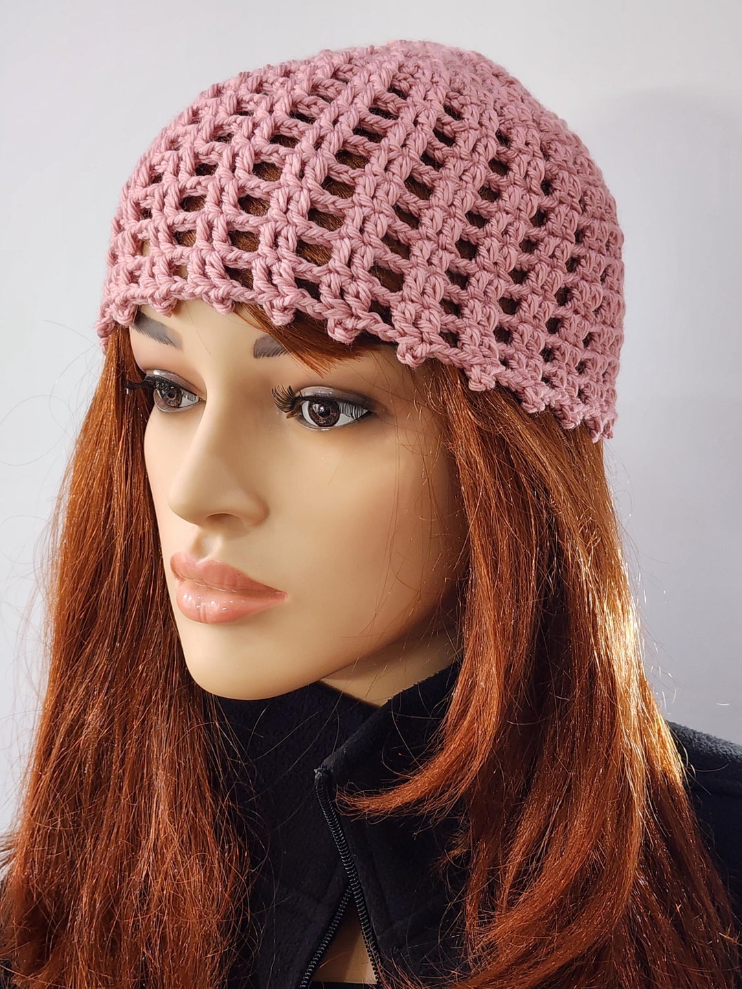 Crochet Mesh Hat- Skull Cap- Netted Mesh Beanie- Mesh Beanie- One Size ...