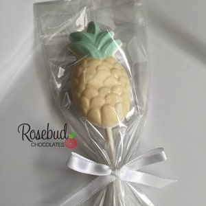 12 PINEAPPLE Chocolate Lollipop Candy Favors Luau Wedding Birthday ...