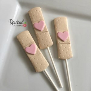 12 BAND-AID Lollipops Heart Birthday Party Candy Favors Nurse Doctor ...