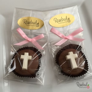 12 CROSS Chocolate Covered Oreo Cookie Favors Baptism Communion ...