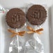 12 NUMBER FIFTY #50 Chocolate Decorative FLORAL Lollipop Candy Favors ...