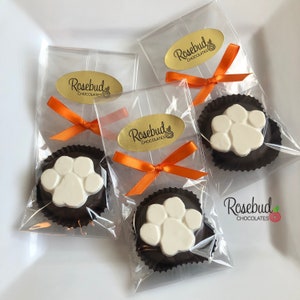 12 PAW PRINT Chocolate Covered Oreo Cookie Favors Dog Cat Tiger Bear ...