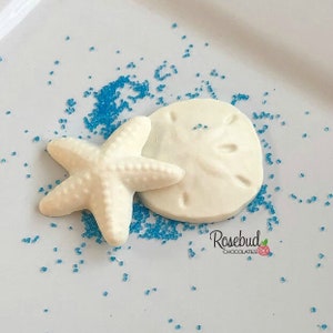 12 STARFISH & SAND DOLLAR Chocolate Candy Party Favors Nautical Beach ...