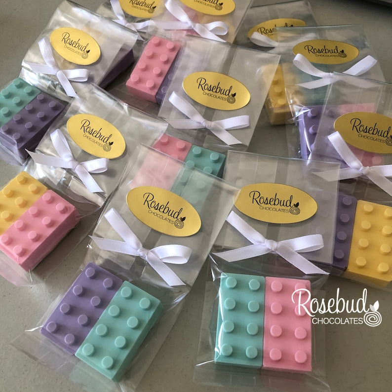 12 BUILDING BLOCK Packages Chocolate Party Favors Candy Kids Birthday ...