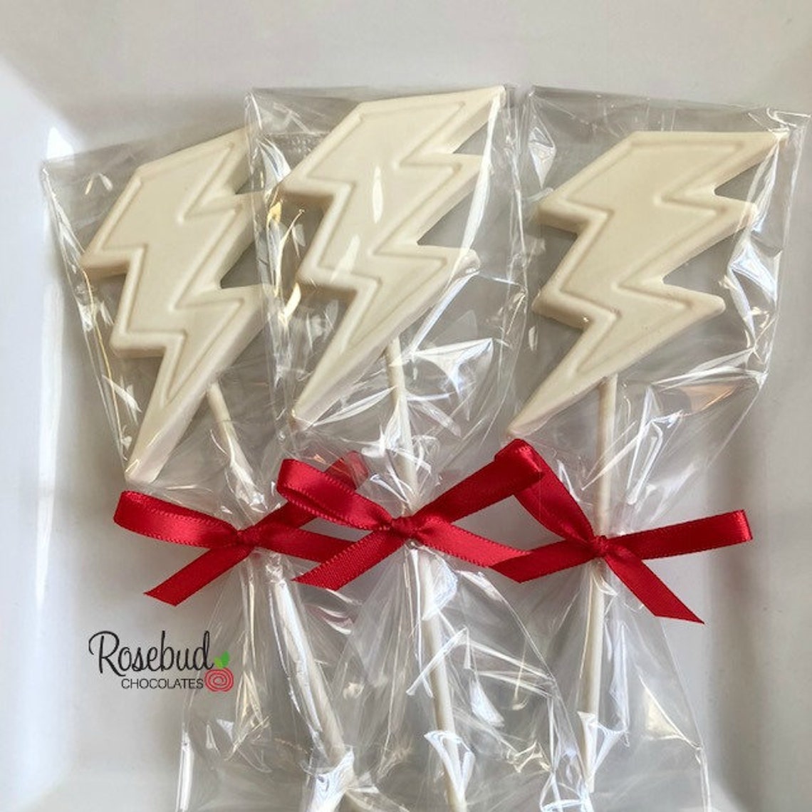 12 LIGHTNING BOLT Chocolate Lollipop Birthday Party Candy - Etsy