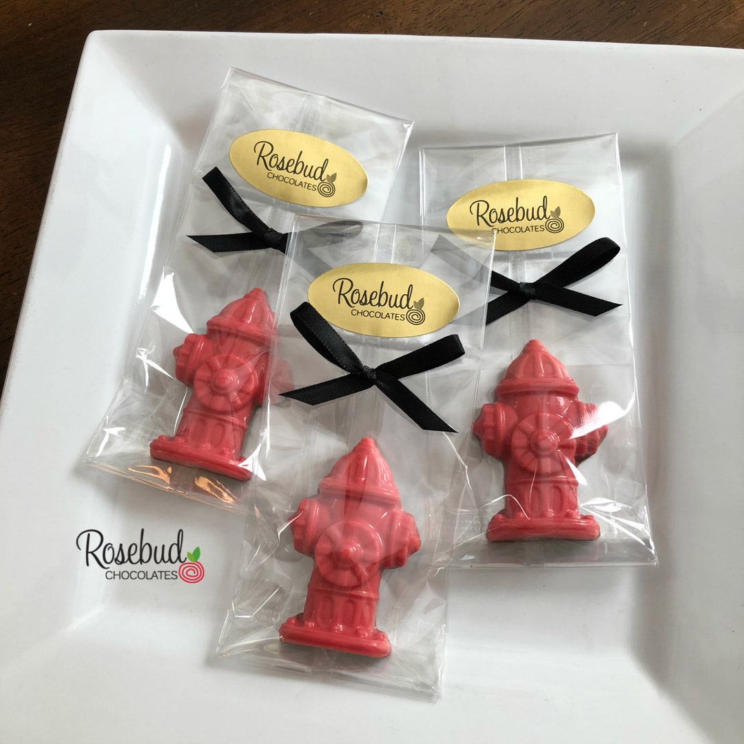 12 FIRE HYDRANT Chocolate Candy Party Favors Fire Dept Theme Birthday ...