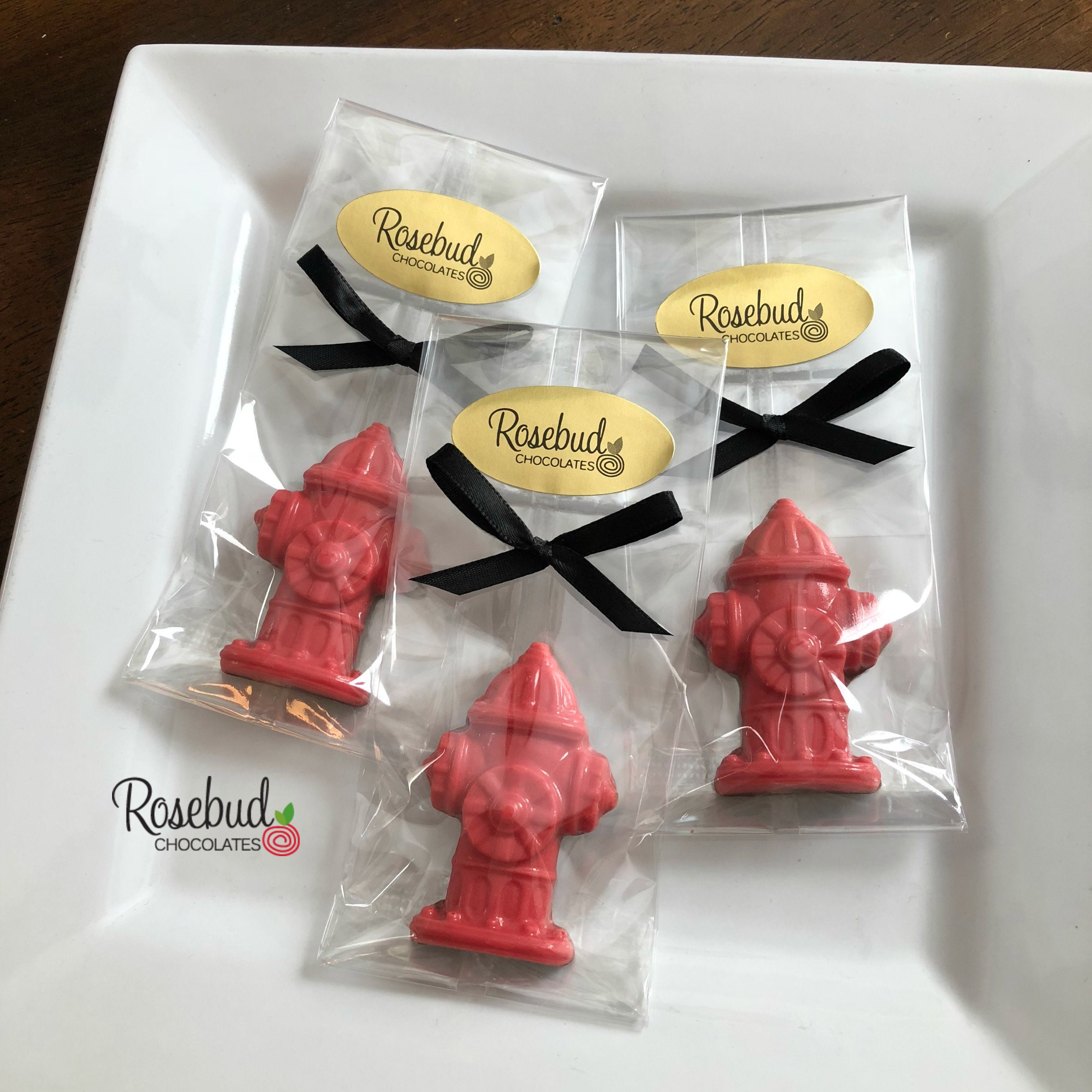 12 FIRE HYDRANT Chocolate Candy Party Favors Fire Dept Theme Birthday ...
