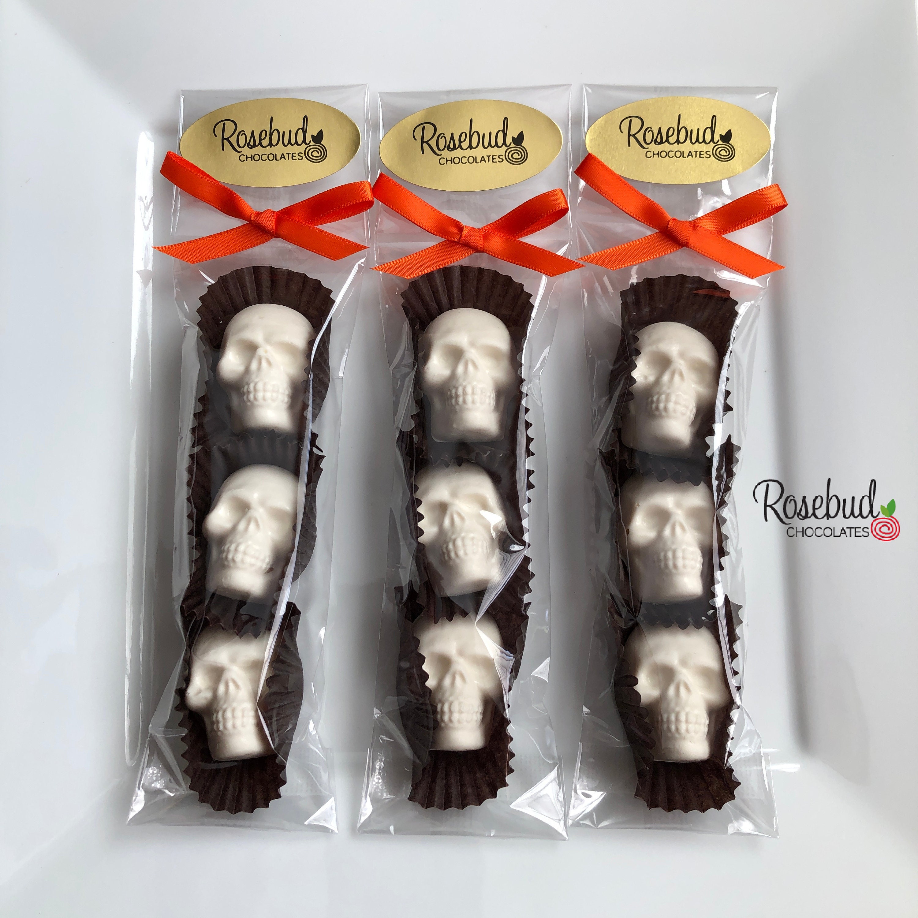 12 Packages SKULLS Chocolate Party Favors Halloween Candy | Etsy