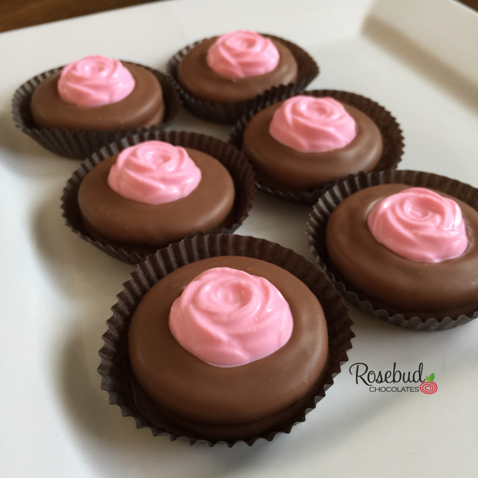 12 ROSEBUD Chocolate Covered Oreo Cookie Favors Pink Rose Baby | Etsy