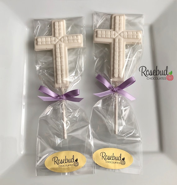 12 CROSS Cube Chocolate Lollipops Baptism Communion Religious | Etsy