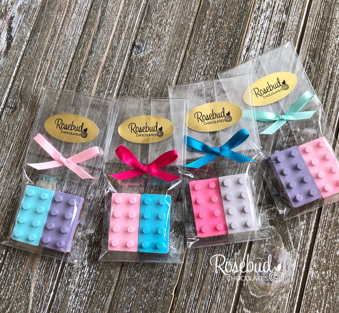 12 BUILDING BLOCK Packages Chocolate Party Favors Candy Kids Birthday ...