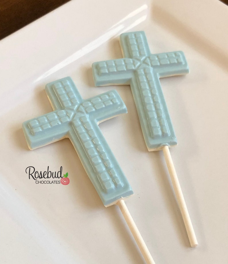 12 CROSS Cube Chocolate Lollipops Baptism Communion Religious | Etsy