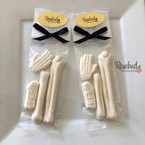 8 BAG of BONES Chocolate Bones Candy Party Favors Halloween Hand Foot ...