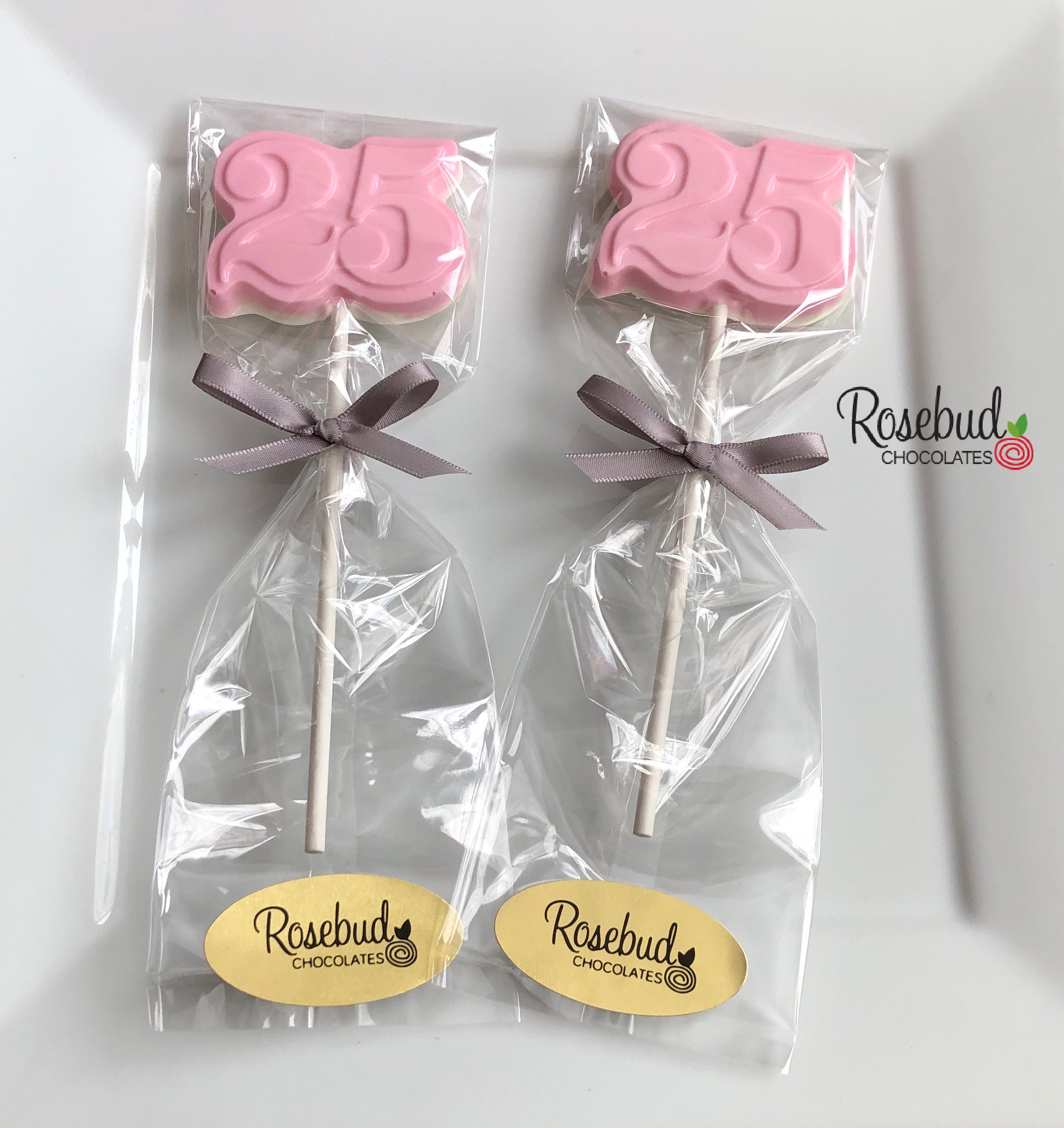 12 NUMBER TWENTY FIVE 25 Chocolate Lollipops 25th Birthday | Etsy
