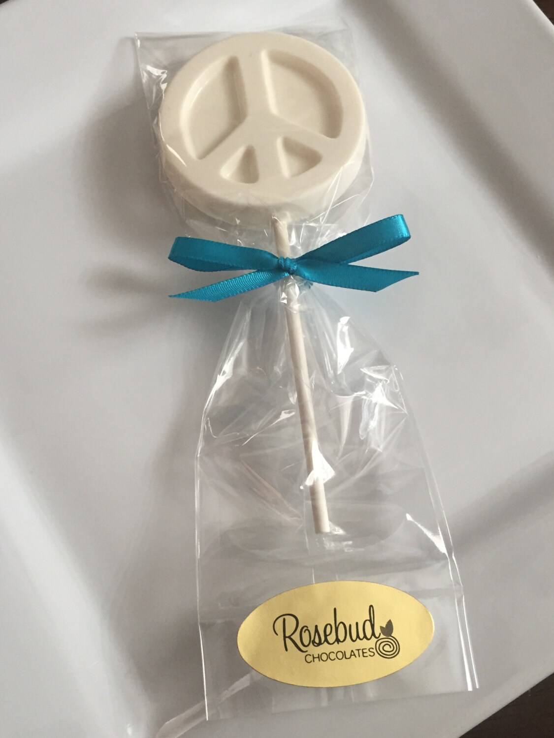 12 PEACE SIGN Chocolate Lollipop Favors Candy 60's fiesta | Etsy