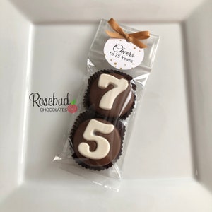 8 Sets #75 Chocolate Covered Oreo Cookies CHEERS to 75 Years TAGS 75th ...