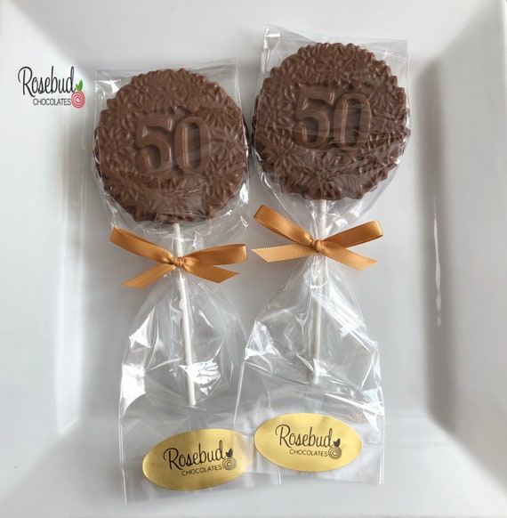 12 NUMBER FIFTY 50 Chocolate Decorative FLORAL Lollipop Candy | Etsy