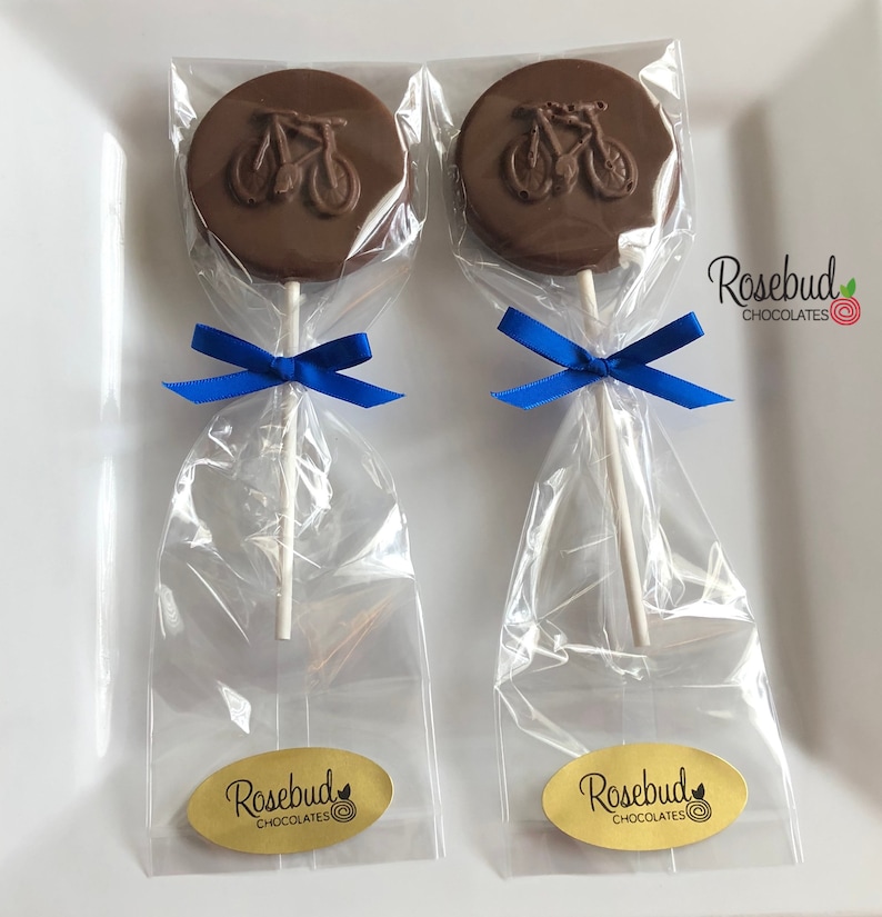12 BICYCLE Chocolate Lollipop Candy Favors Bike Cyclist | Etsy
