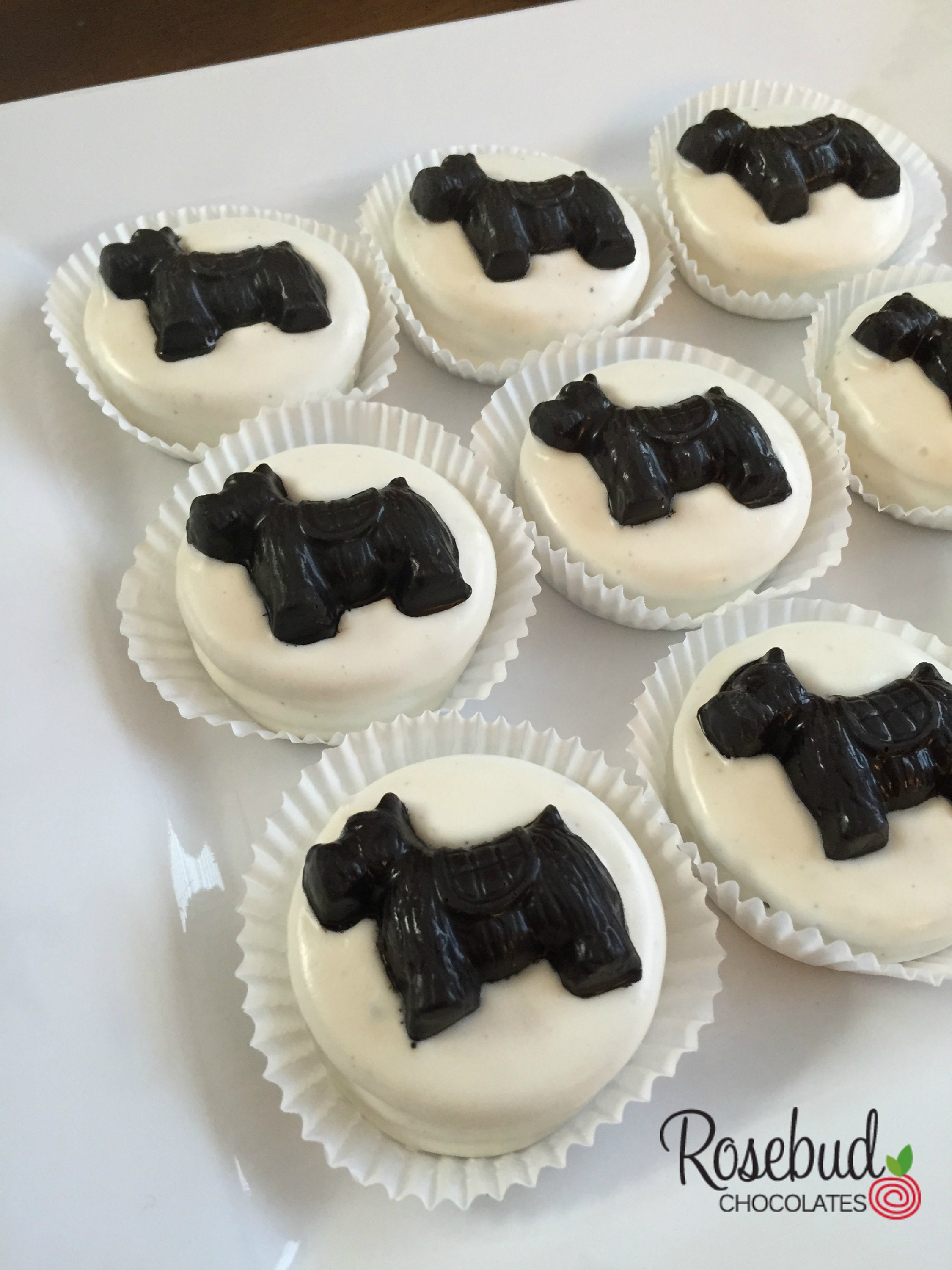 12 SCOTTISH TERRIER Chocolate Dog Oreo Cookie Favors Puppy | Etsy