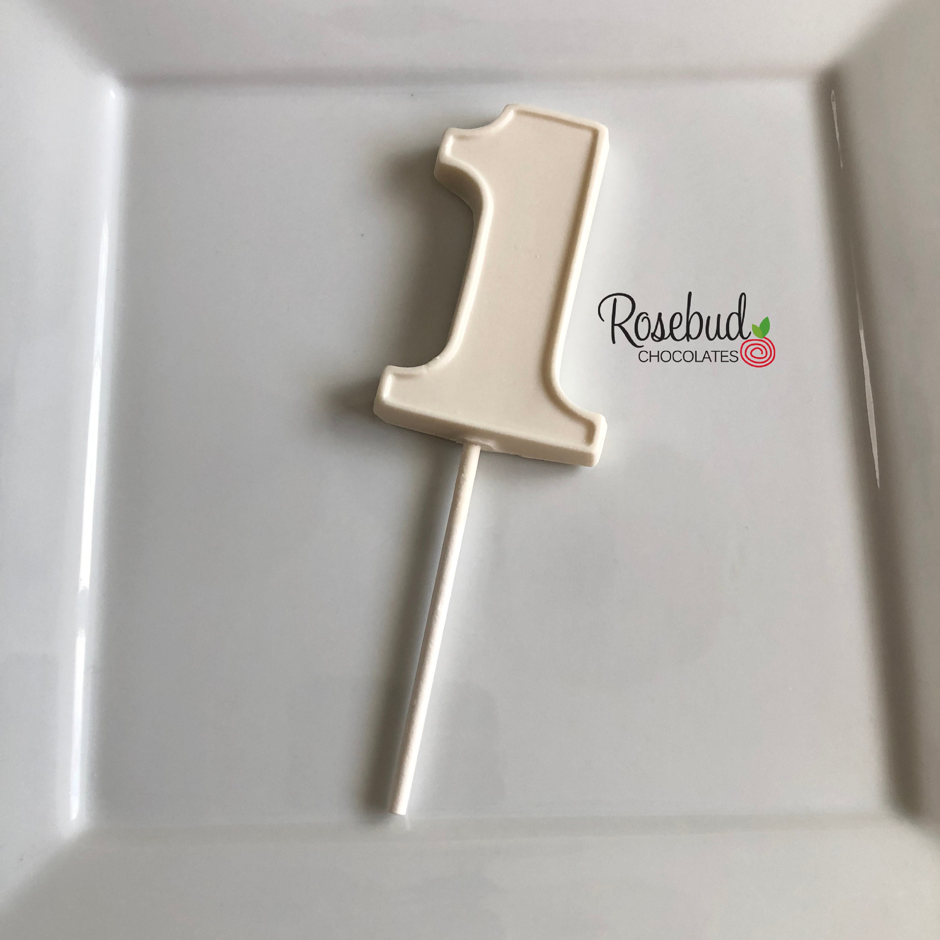 12 NUMBER ONE Chocolate Lollipops Candy Party Favors Baby's First ...