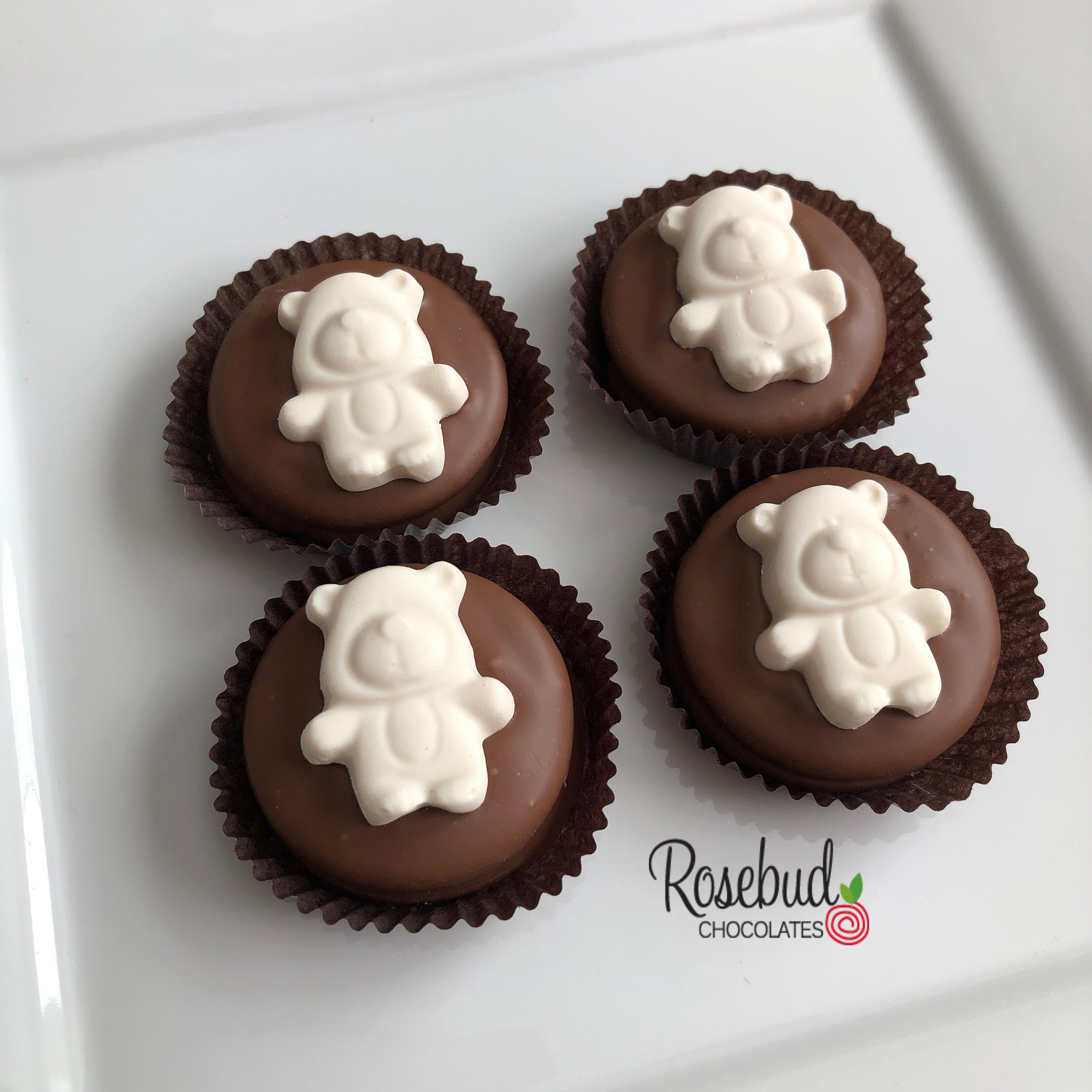 12 BEAR Chocolate Covered Oreo Cookies Baby Shower Favors Decorations ...