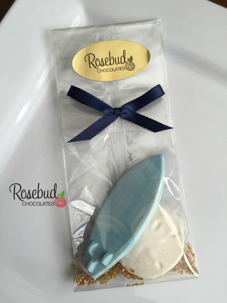12 SURFBOARD SAND DOLLAR Chocolate Candy Party Favors Beach Wedding ...