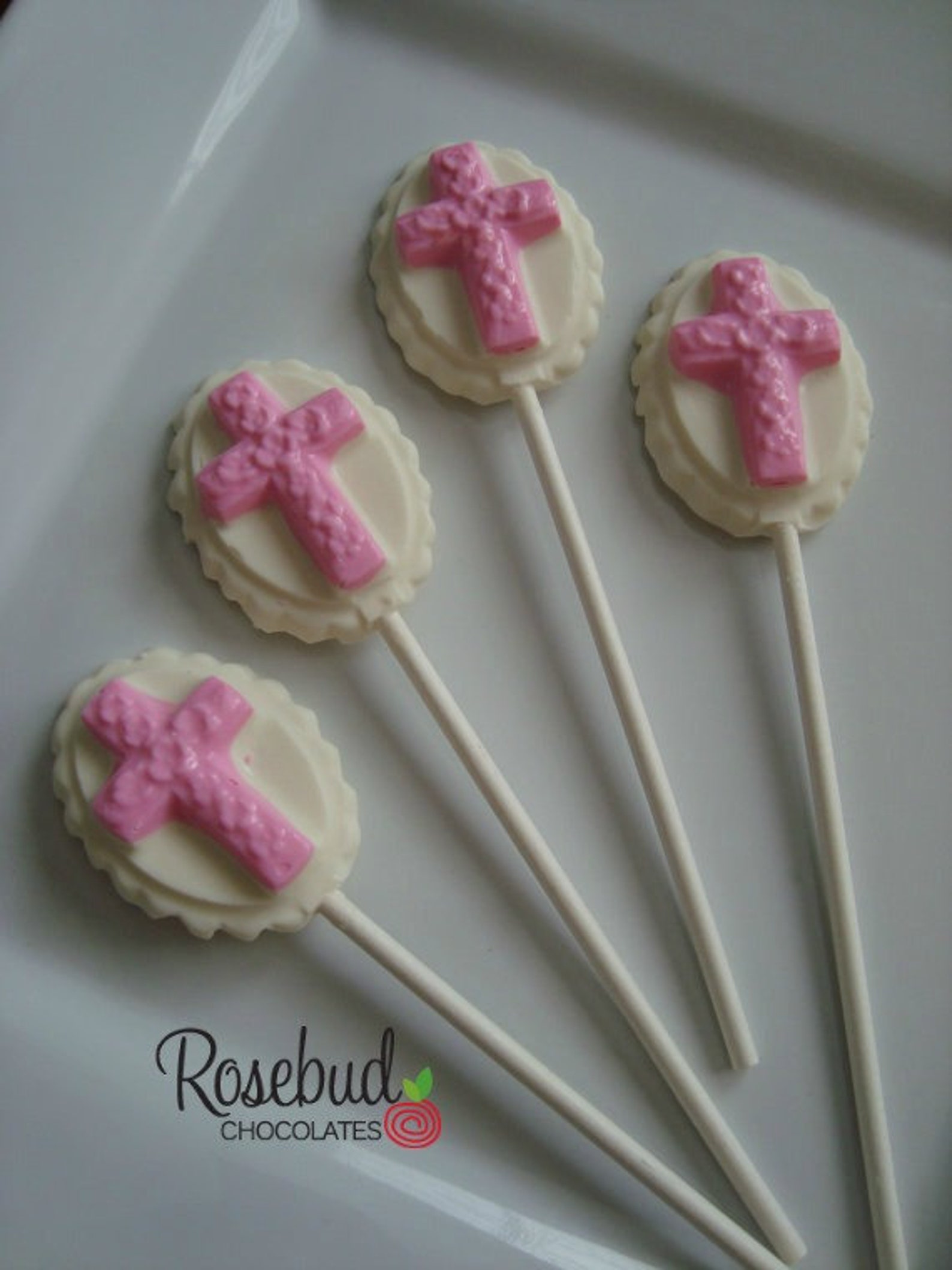 12 CROSS Chocolate Lollipops Oval Religious Holy Communion | Etsy