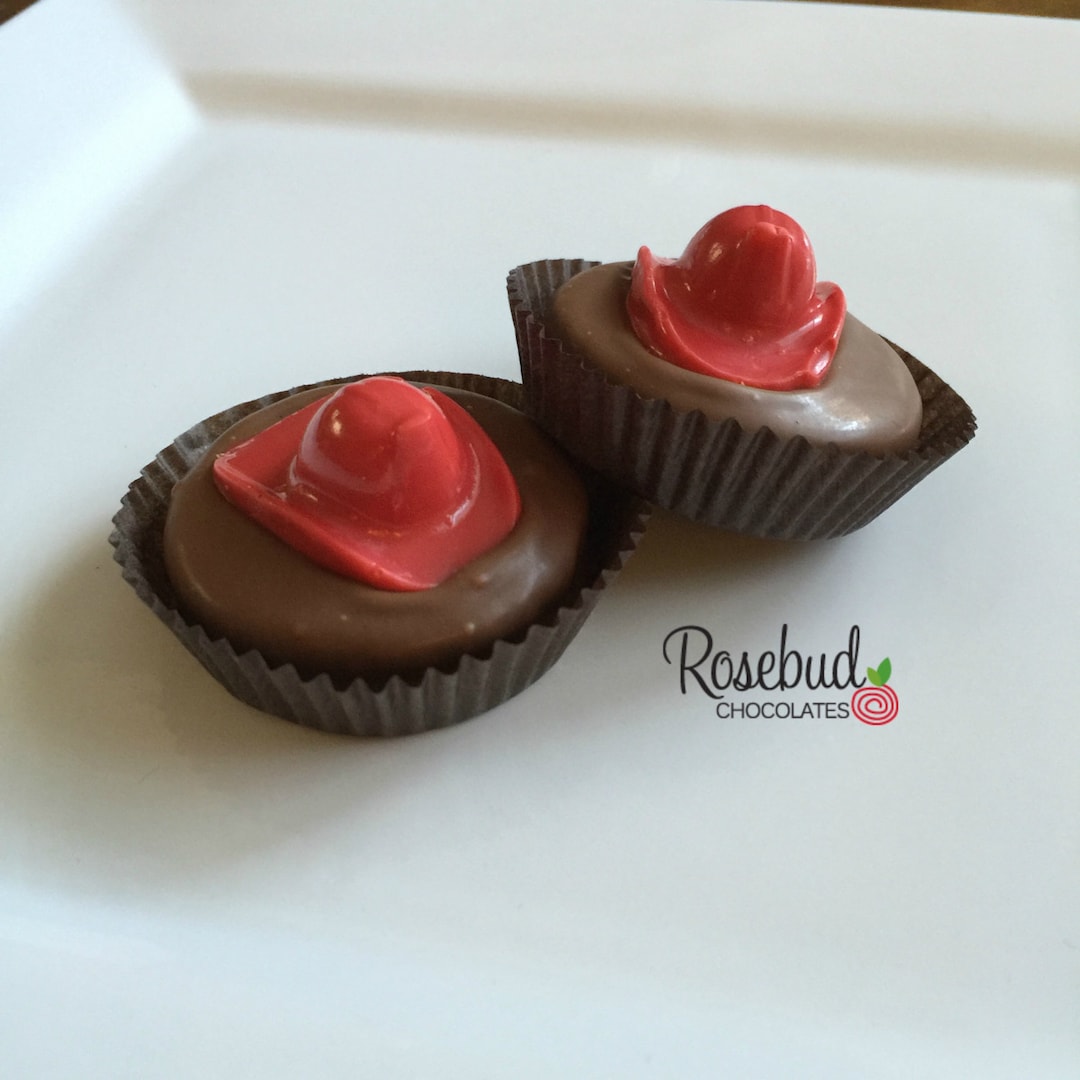 12 FIREMAN HAT Chocolate Covered Oreo Cookie Favors Fire Dept ...
