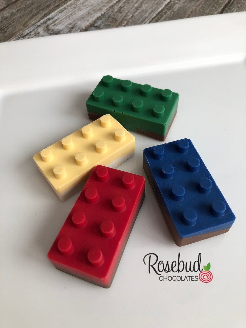 12 BUILDING BLOCK Packages Chocolate Party Favors Candy Kids | Etsy